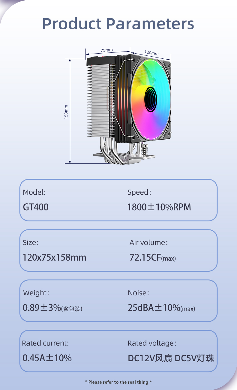 Coolmoon GT400 Black White ( ARGB ) 4Pipe 12CM Tower CPU Cooler ...