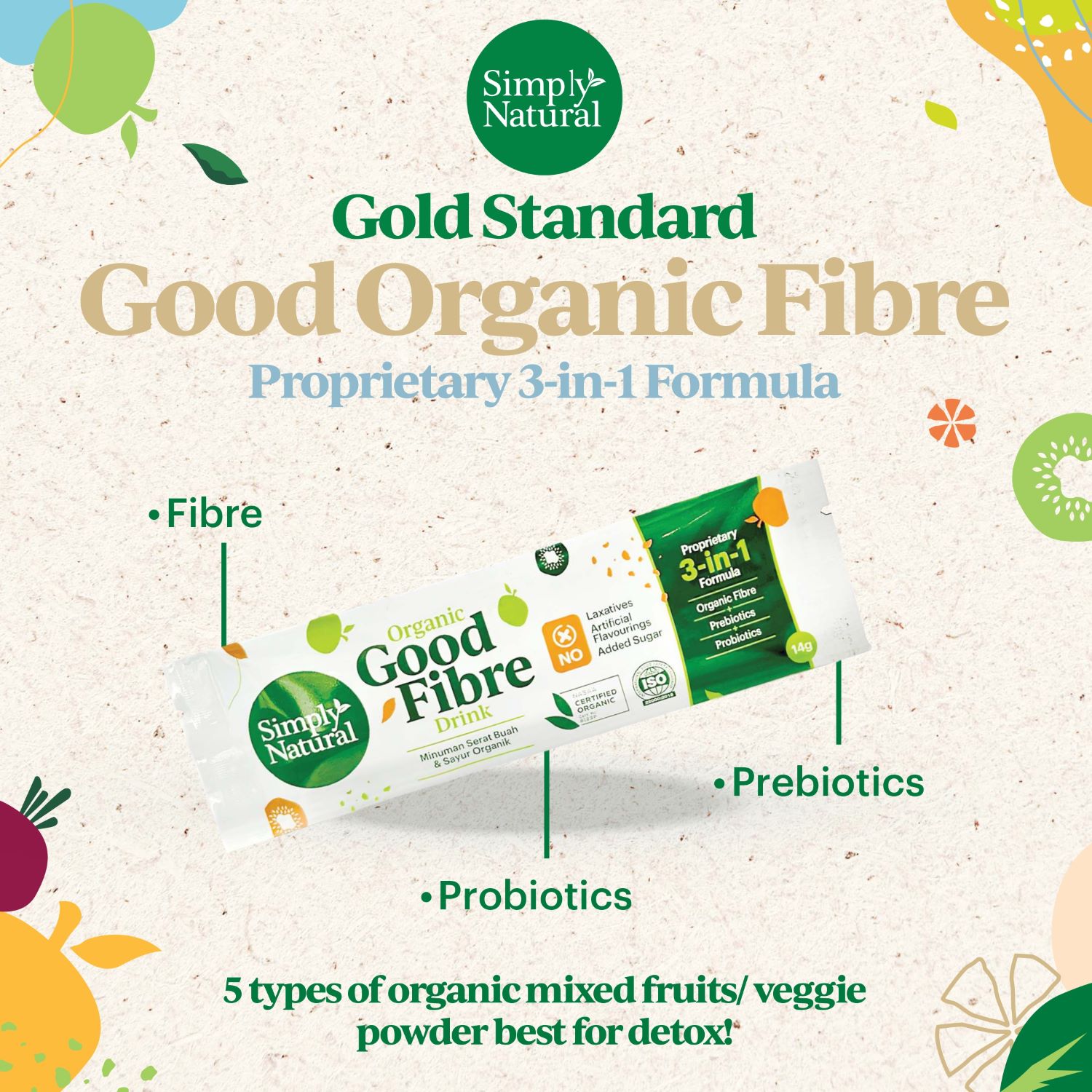 Simply Natural Organic Good Fibre Drink 210g | Detox, Fiber, Cleansing ...