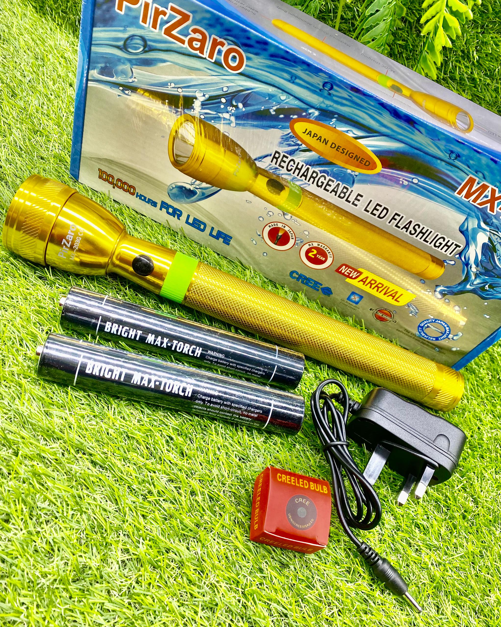 Flashlight Golden Rechargeable Torch Light Japan Gold With Extra ...