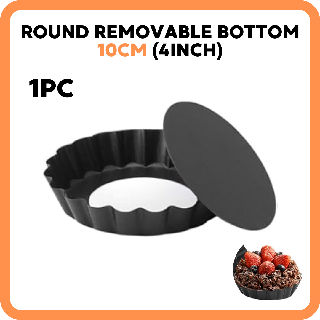 1pc Pie Tart Round Removable Bottom Tray, Egg Tart pan, Pizza Non-Stick ...