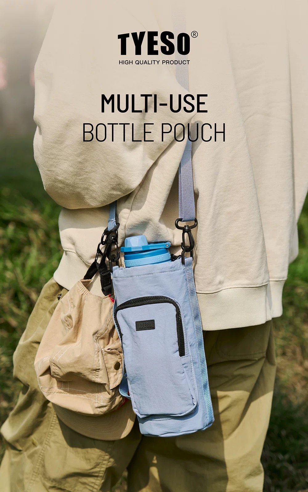 TYESO Nylon Bottle Holder Bag Waterproof With Pocket (S/M/L) TS-8180/TS ...