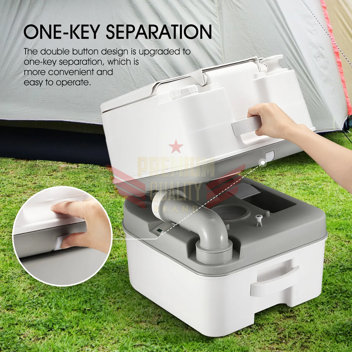 24L Portable Compact RV Toilet Sanitation System Water-Saving Outdoor ...