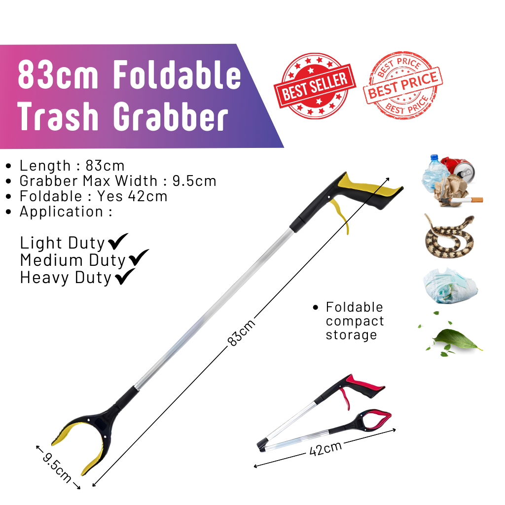 Pick-up Tools Rubbish Picker Trash Picker Multipurpose Foldable Grabber Foldable Clip Garbage ...
