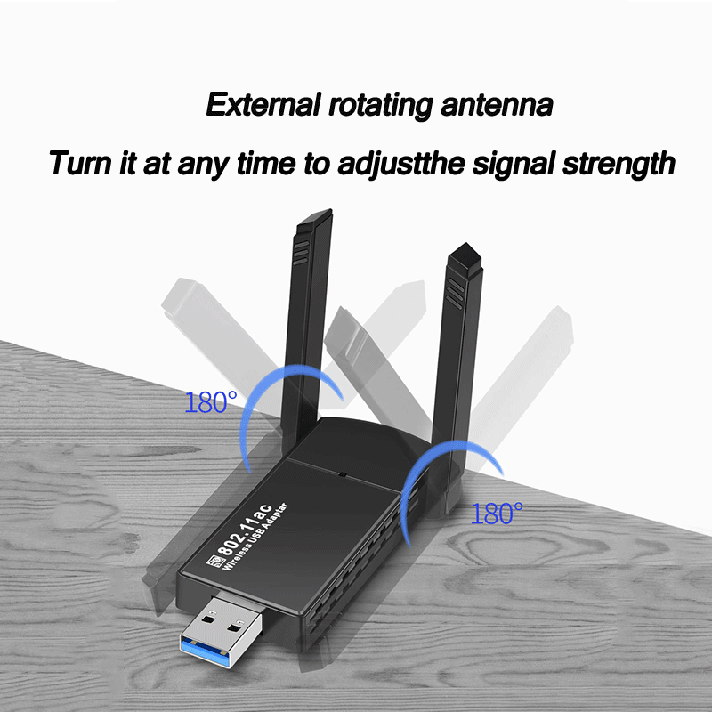 1300Mbps 5G Dual Band USB 3.0 WiFi Adapter - External Antenna for ...