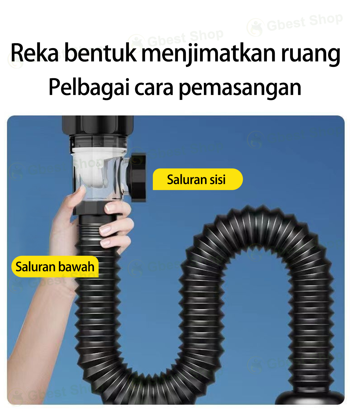 Thickened ABS Basin Flexible Drain Hose Sewer Pipe Plumbing Draingae ...
