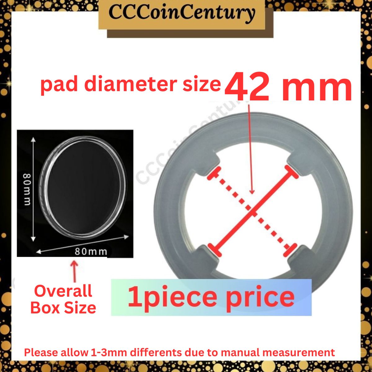 【READY STOCK KL】Fixed Inner Pad Coin Capsule (Coin Size 41mm above) 1pc ...