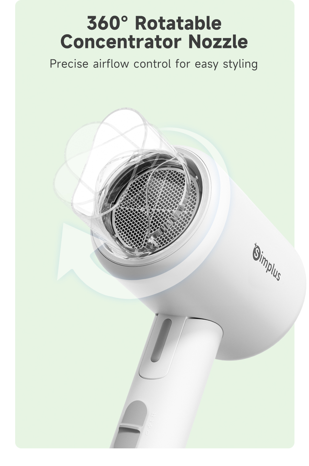 Simplus Hair Dryer丨Foldable丨50 Million Negative Ion丨1250W Power丨261g ...