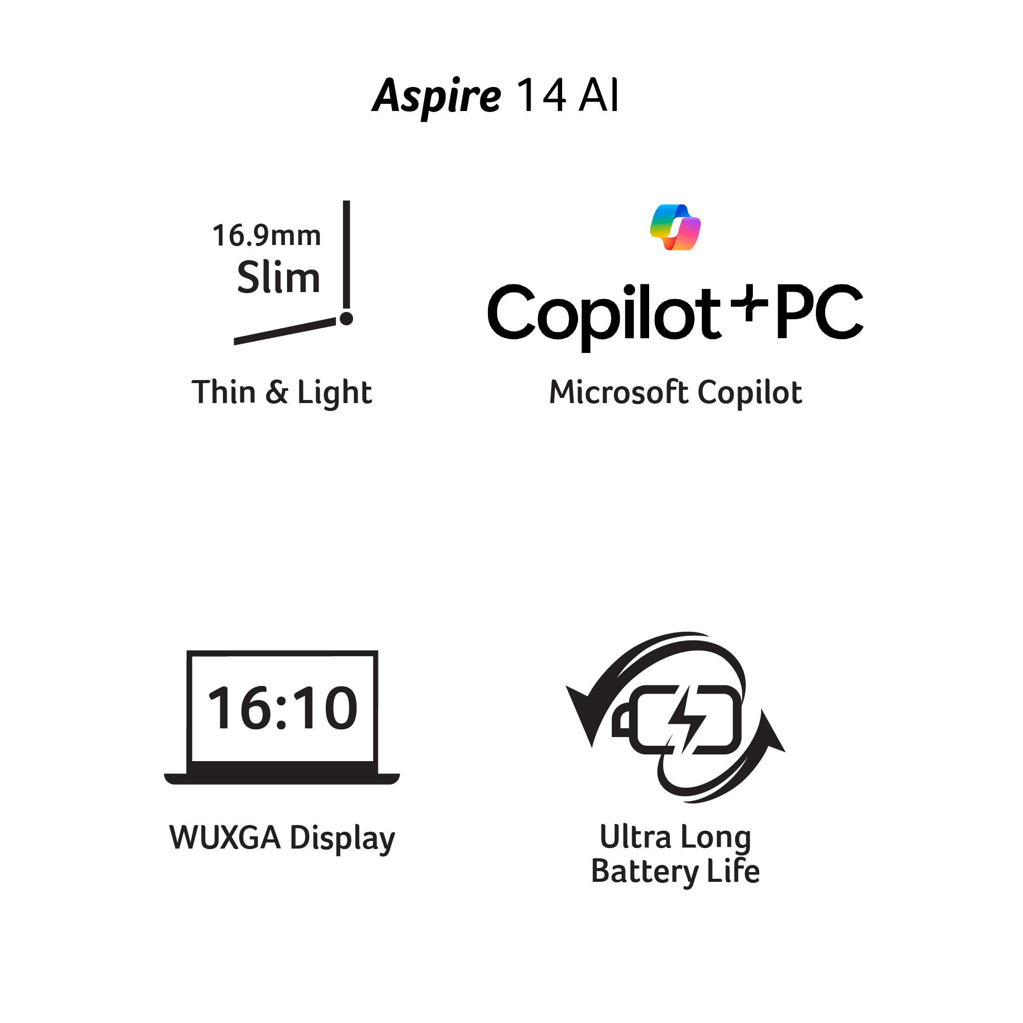 Acer Aspire 14 Ai Laptop (A14-52M-75EK- Intel® Core™ Ultra 7 processor ...