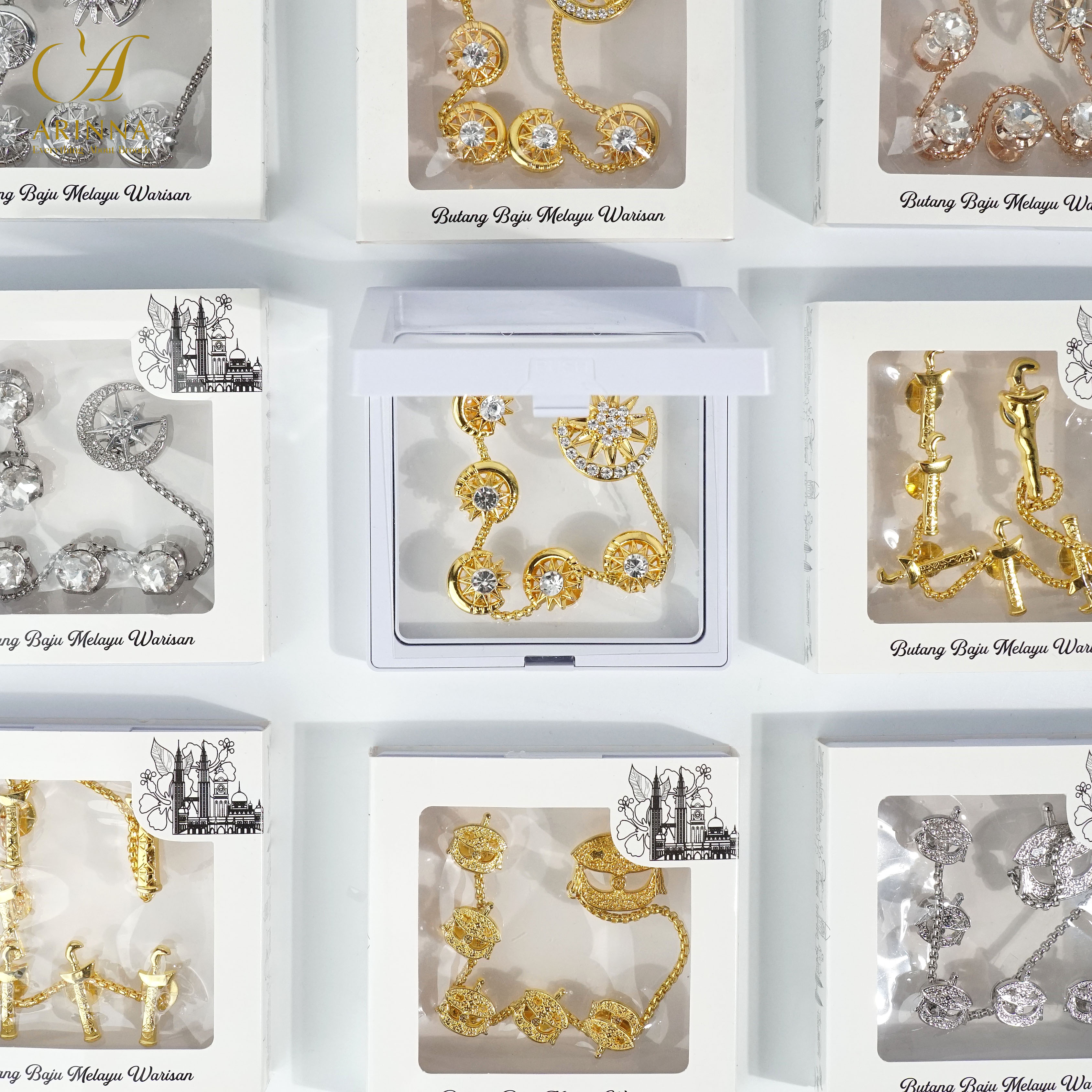 ARINNA Raya 2025 Butang Baju Melayu Klasik Lelaki Exclusive Berantai ...