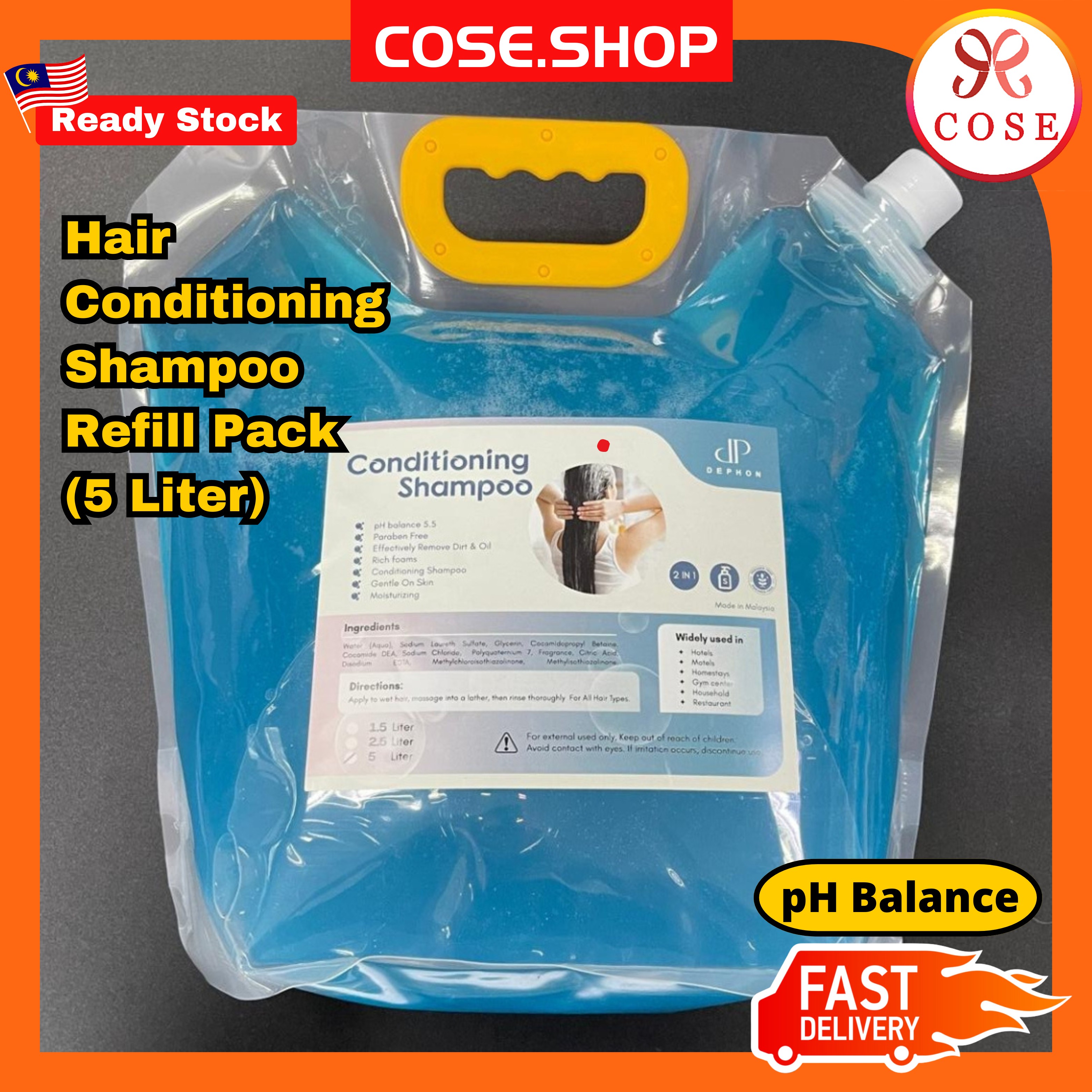 COSE 5 Liter Premium Hair Shampoo Syampu Hair Conditioning Shampoo 5L ...