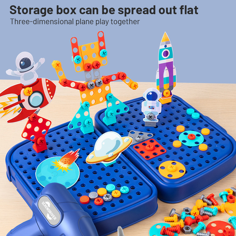 Kids Intelligence Disassembly Toolbox Electric Drill Toy Set Building ...