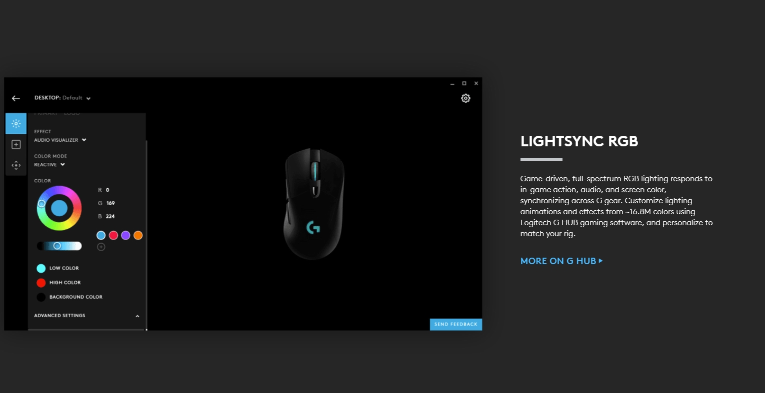 LOGITECH G703 LIGHTSPEED WIRELESS GAMING MOUSE WITH HERO 25K SENSOR / LIGHTSYNC RGB LIGHT / 6 ...