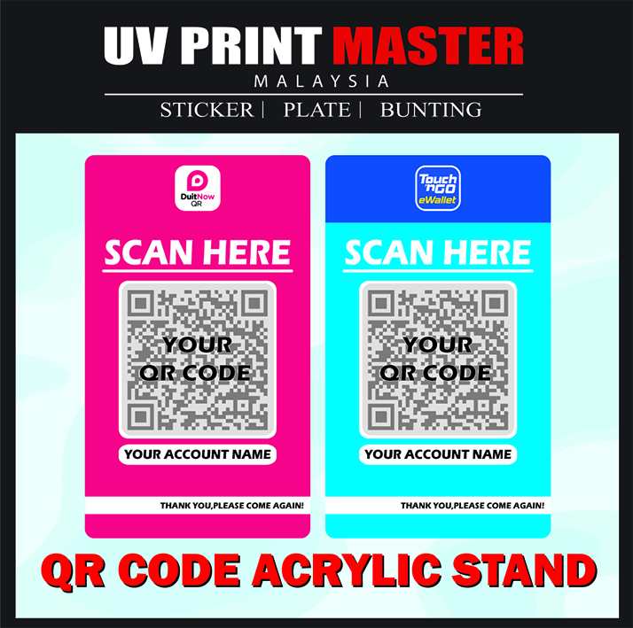Touch n Go stand and DuitNow QR Code Stand for business customized ...