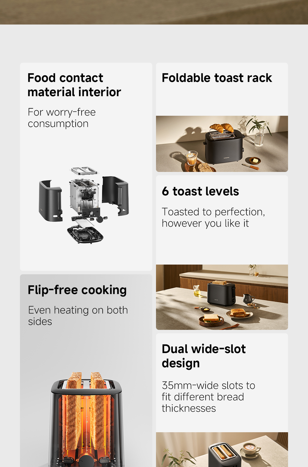 Xiaomi Toaster flip-free cooking/6 toast levels/ready in 70 seconds ...