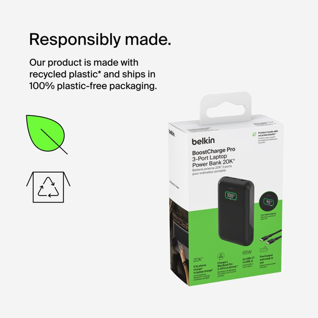 Belkin BPB020btBK BoostCharge Pro 3-port Laptop Power Bank 19.2K (phone ...