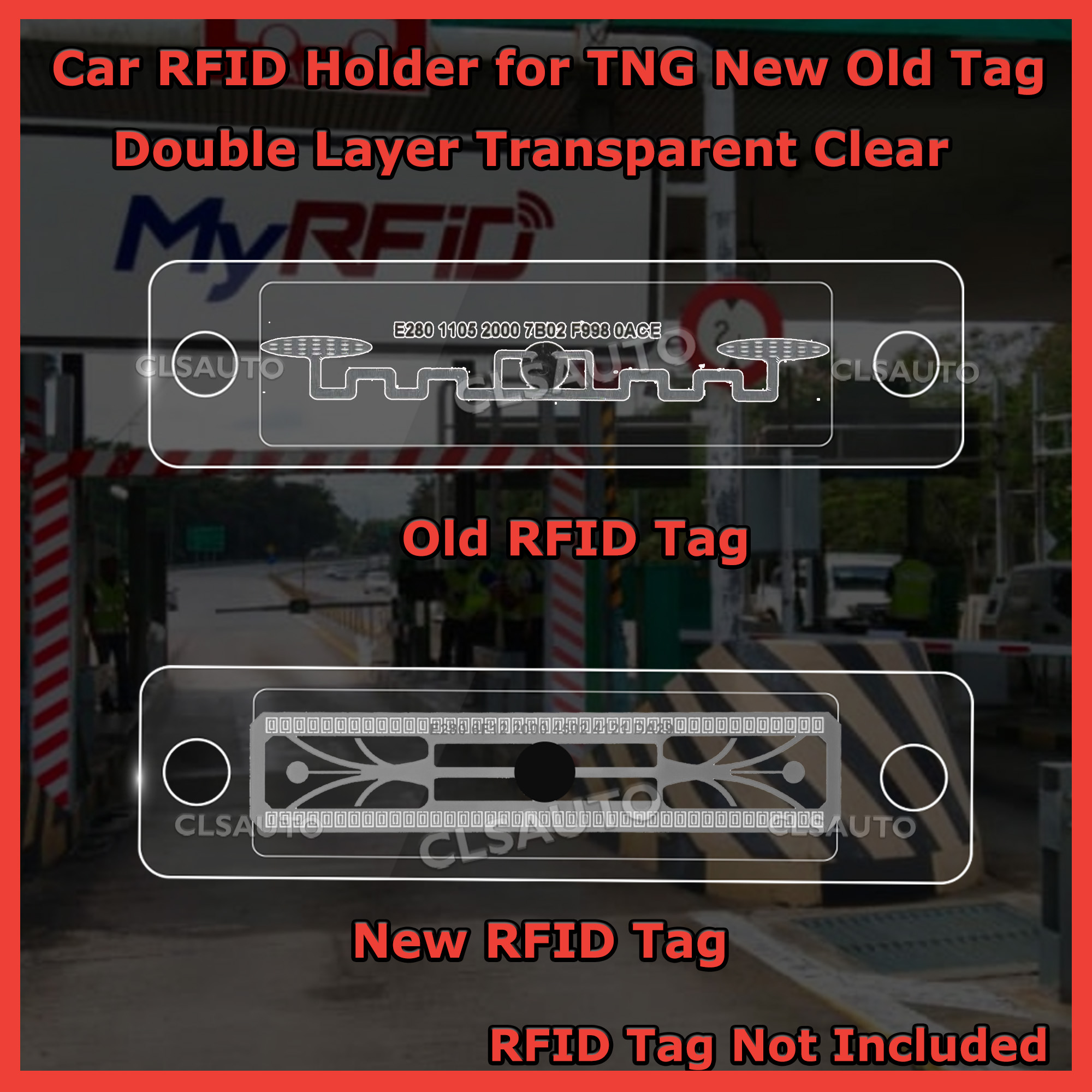 Car RFID Holder for TNG New Old Tag Double Layer Transparent Clear ...