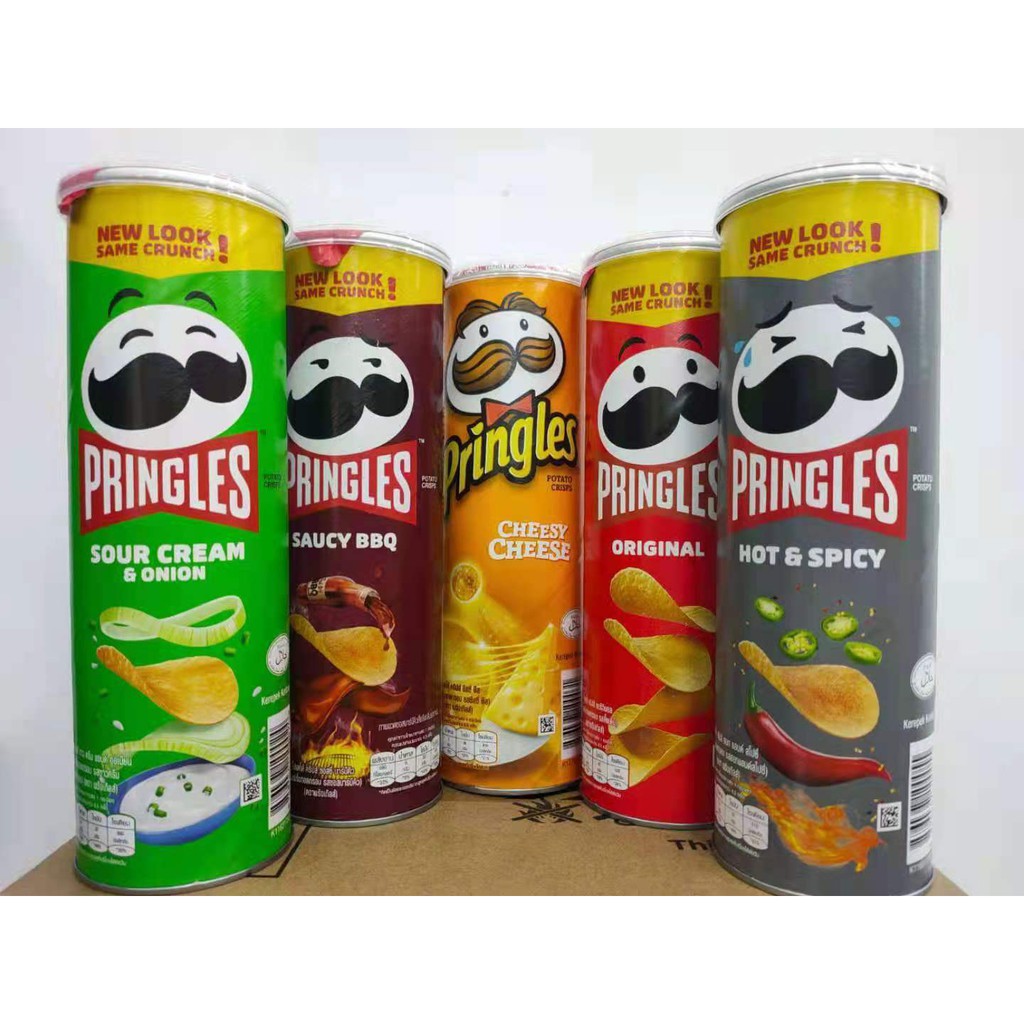 PRINGLES Potato Chips 107gm (Cheesy/ Sour Cream & Onion/ Original/ Hot ...