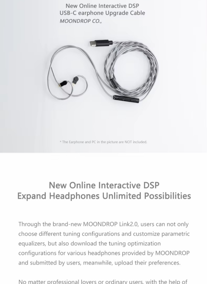Moondrop CDSP, Upgrade Cable: Online Interactive DSP, USB-C Wired ...