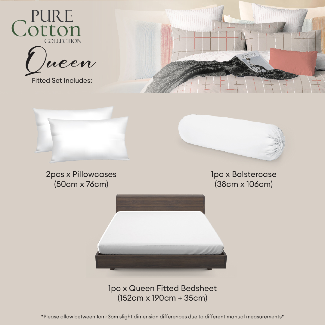 Novelle Pure Cotton Fitted Bedsheet Set (without Comforter / Quilt ...