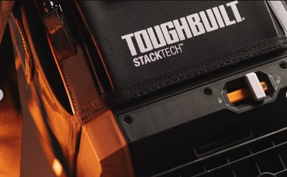 TOUGHBUILT STACKTECH Black Polyester 11" Zippered Compact Tool Bag Tote ...