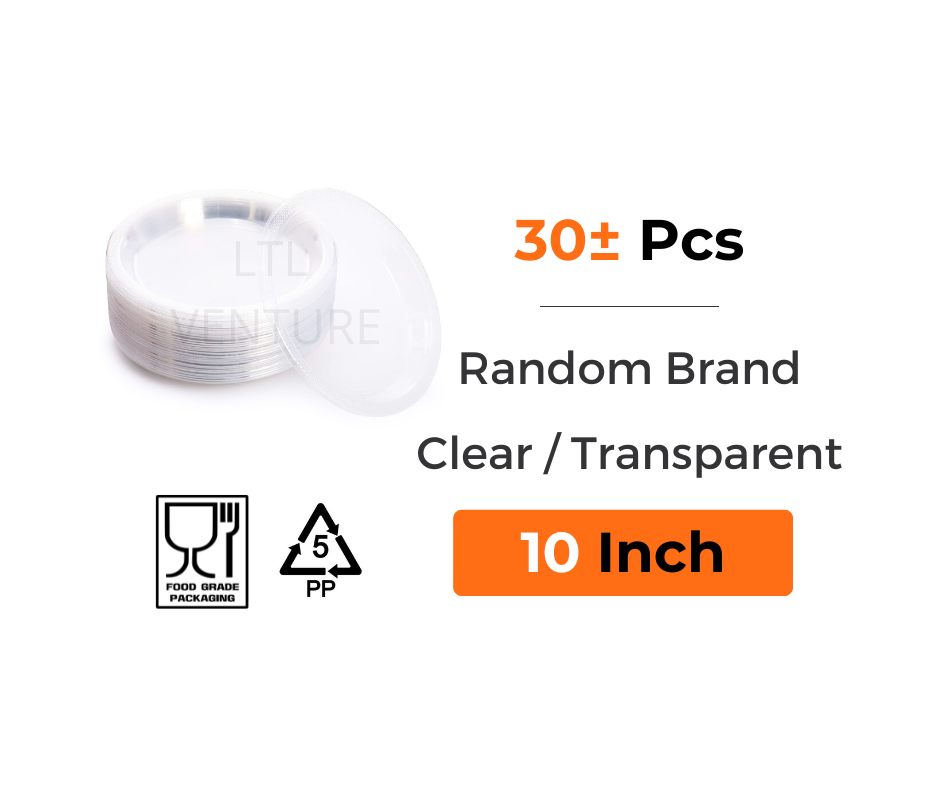 (50Pcs) 7/9/10" Inch PP Plate Clear/Disposable Plastic Plate ...