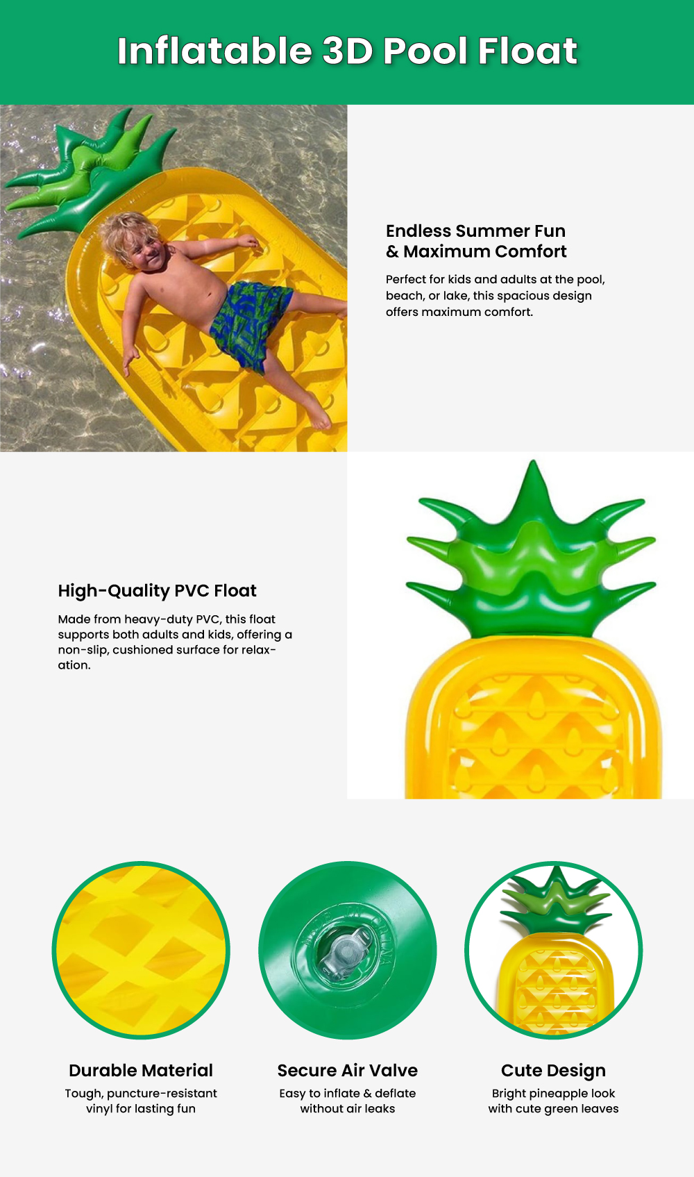 Fun & Vibrant Extra Large Inflatable pool bed float (6+ years) | Shopee ...