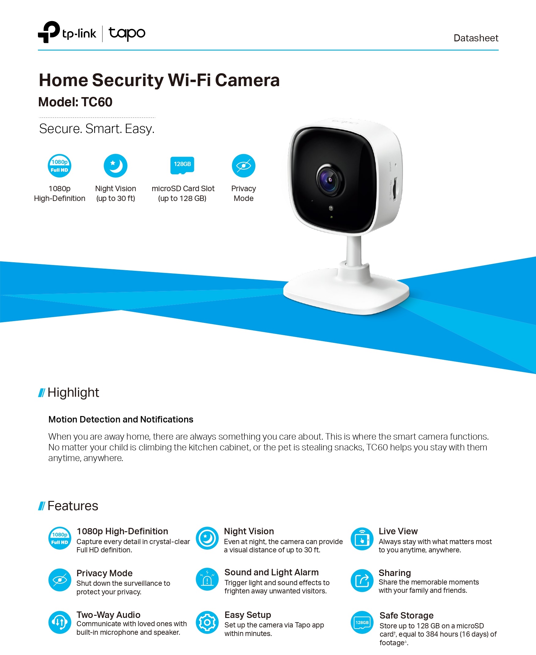 TP-LINK TAPO C100 / TC60 / TAPO C110 / TAPO C120 FULL HD / 2K INDOOR WIFI HOME SECURITY IP ...