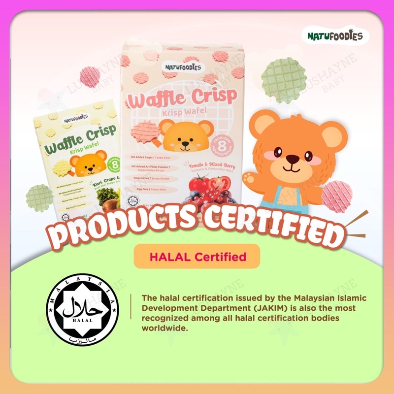 Natufoodies Waffle Crisp 20g 8 Months Biscuit Baby Food Biskut Snek ...