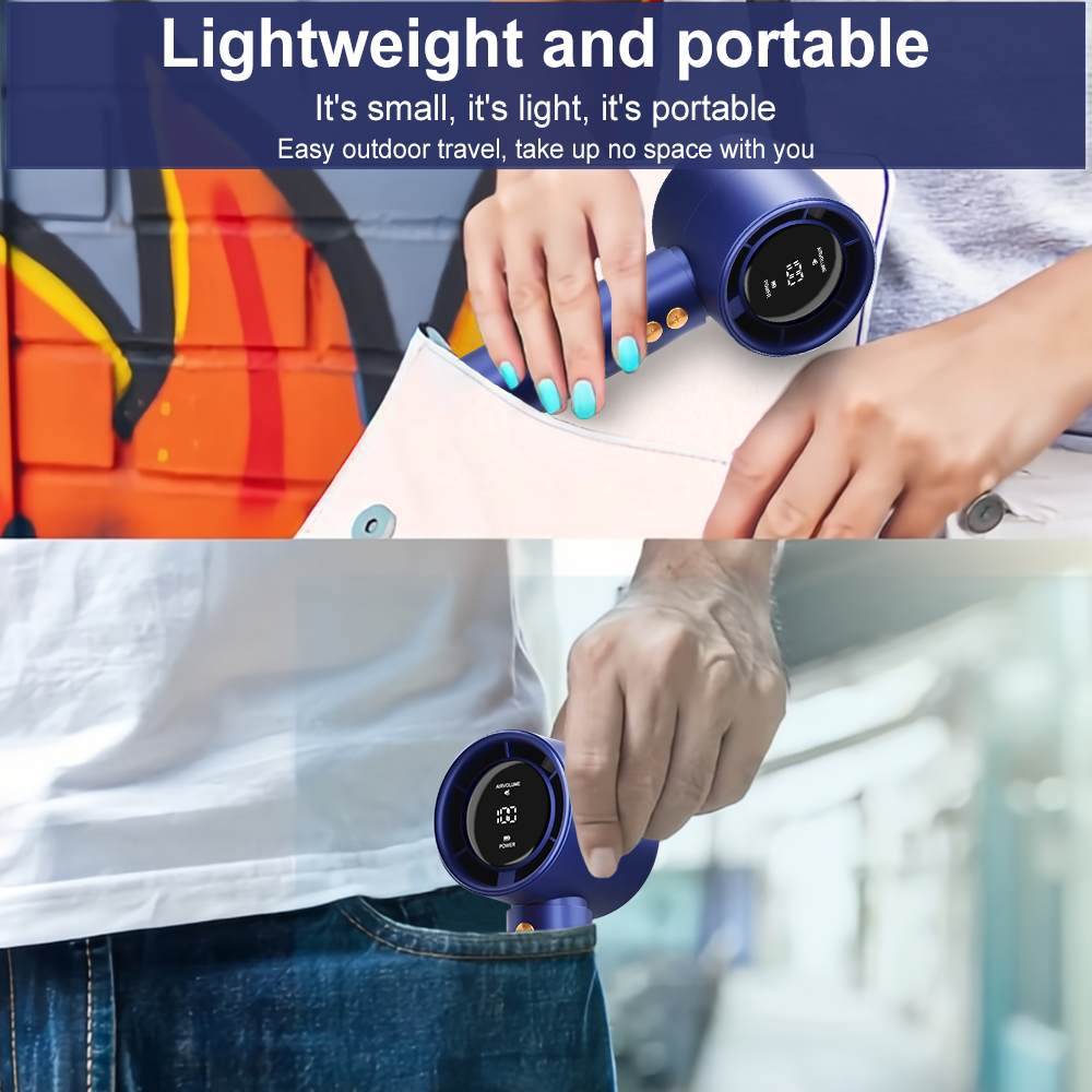 SIMMO Handheld Fan Kipas Angin100 Gears Ultra Wind Speed Fan 5000mAh ...