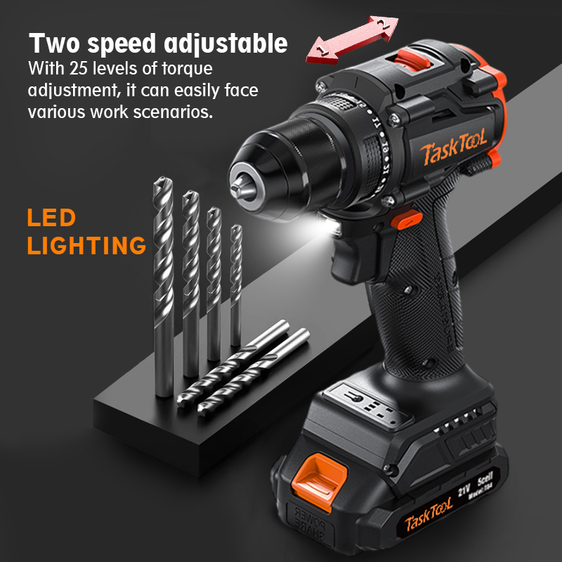 TASKTOOL 18650 power battery core Drill Cordless Drill Hammer Drill ...