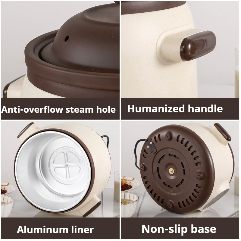 6L fully automatic ceramic purple sand electric stew pot stew pot plug ...