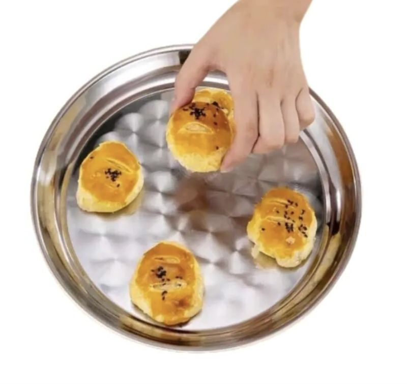 Stainless Steel Round Tray Platter Talam Dulang Bulat Serving Plate ...
