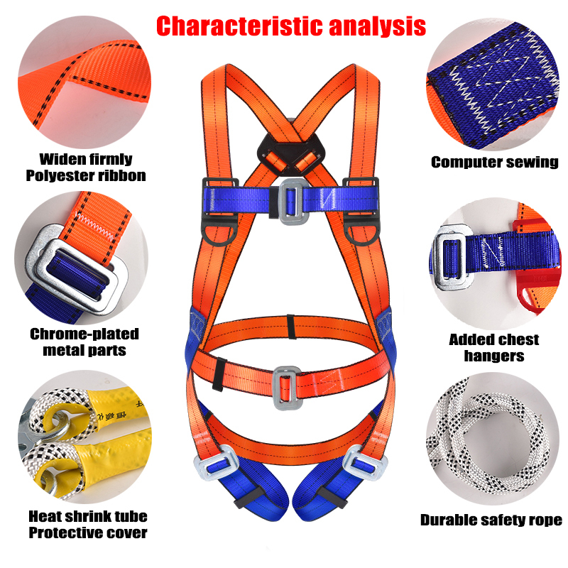 Full body safety harness Working at height safety harness double hook ...