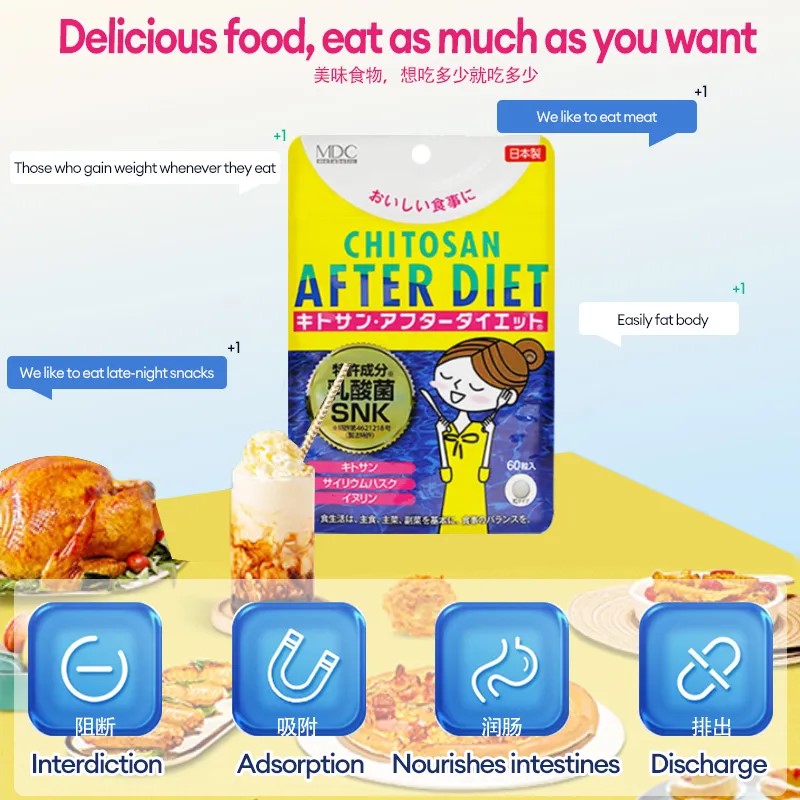 No side effect 360/432Tablets pack MDC Japan Chitosan After Diet ...