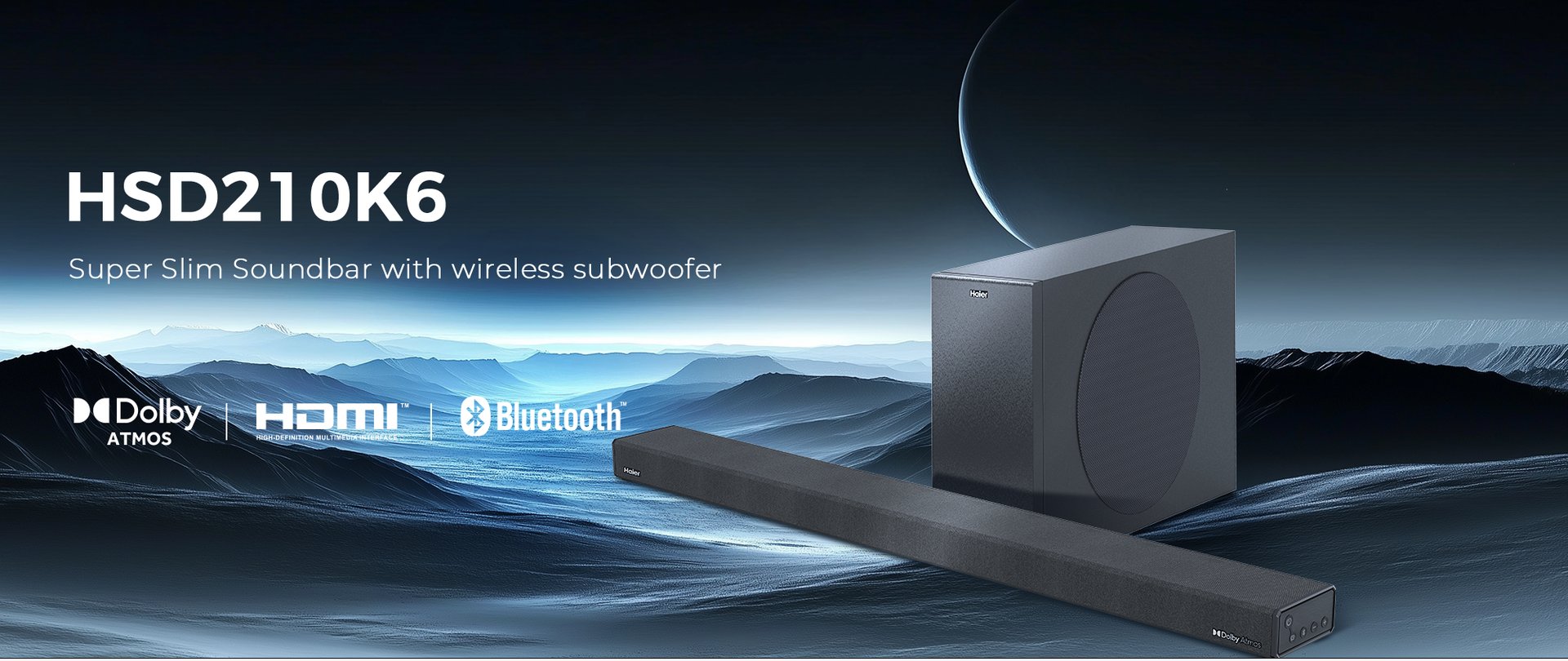 Haier Dolby Atmos Sound Bar (120W) / Independent Subwoofer / HDMI 2.1 ...