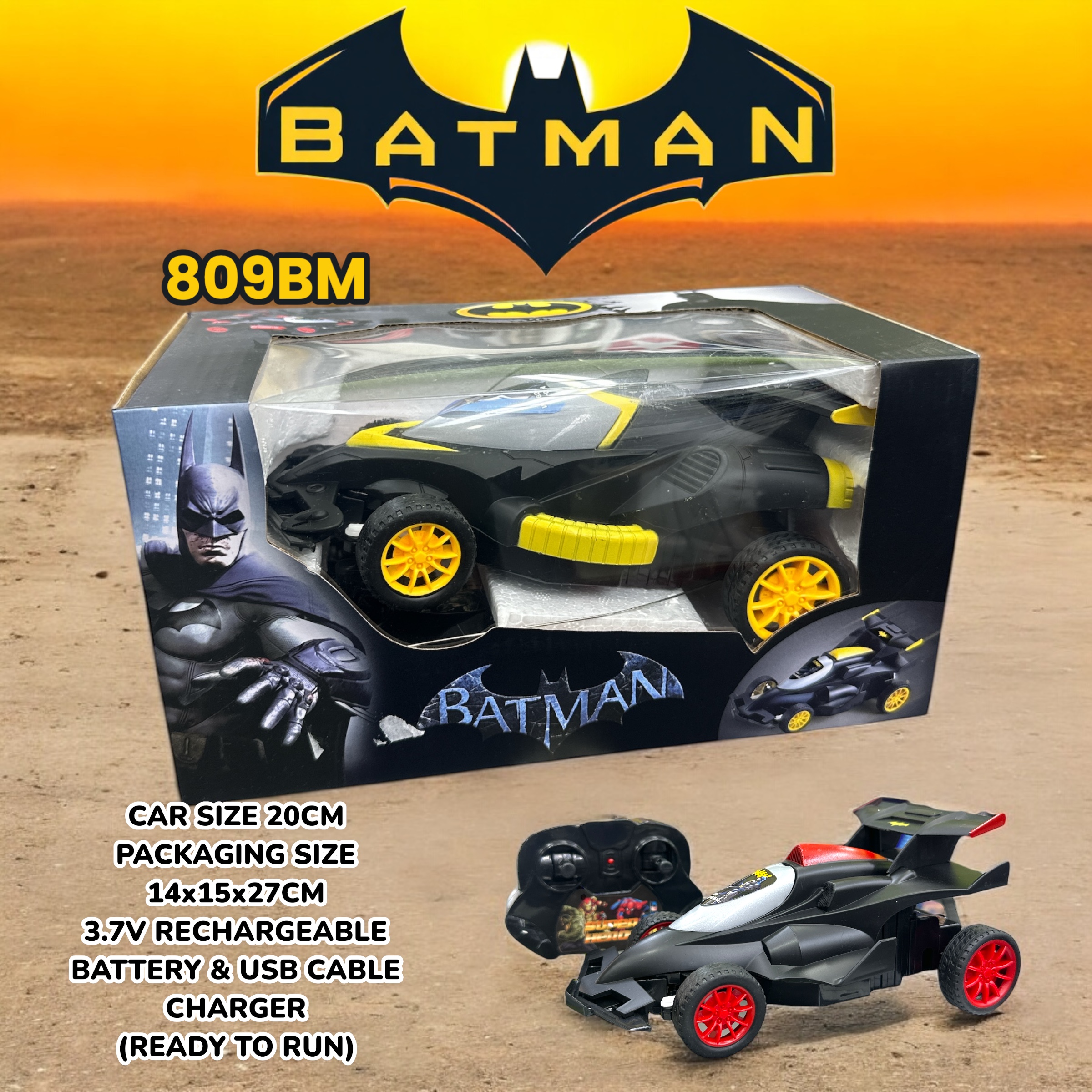 RC CAR BATMAN REMOTE CONTROL RECHARGEABLE BOY TOYS VEHICLE BEST GIFT ...