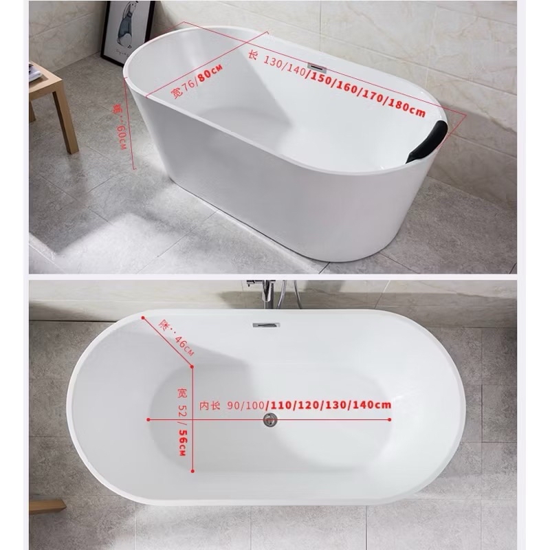 Integrated Luxury Acrylic Bathtub Luxury Home Hotel Bathtubs Adult ...