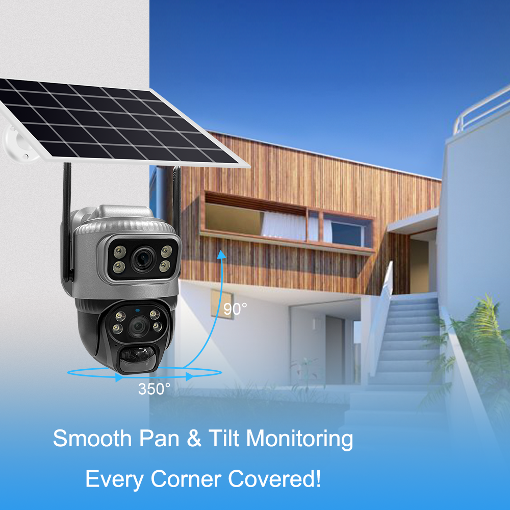 V380 Pro Solar outdoor camera VCS20 Wireless Dual lens Wifi waterproof ...