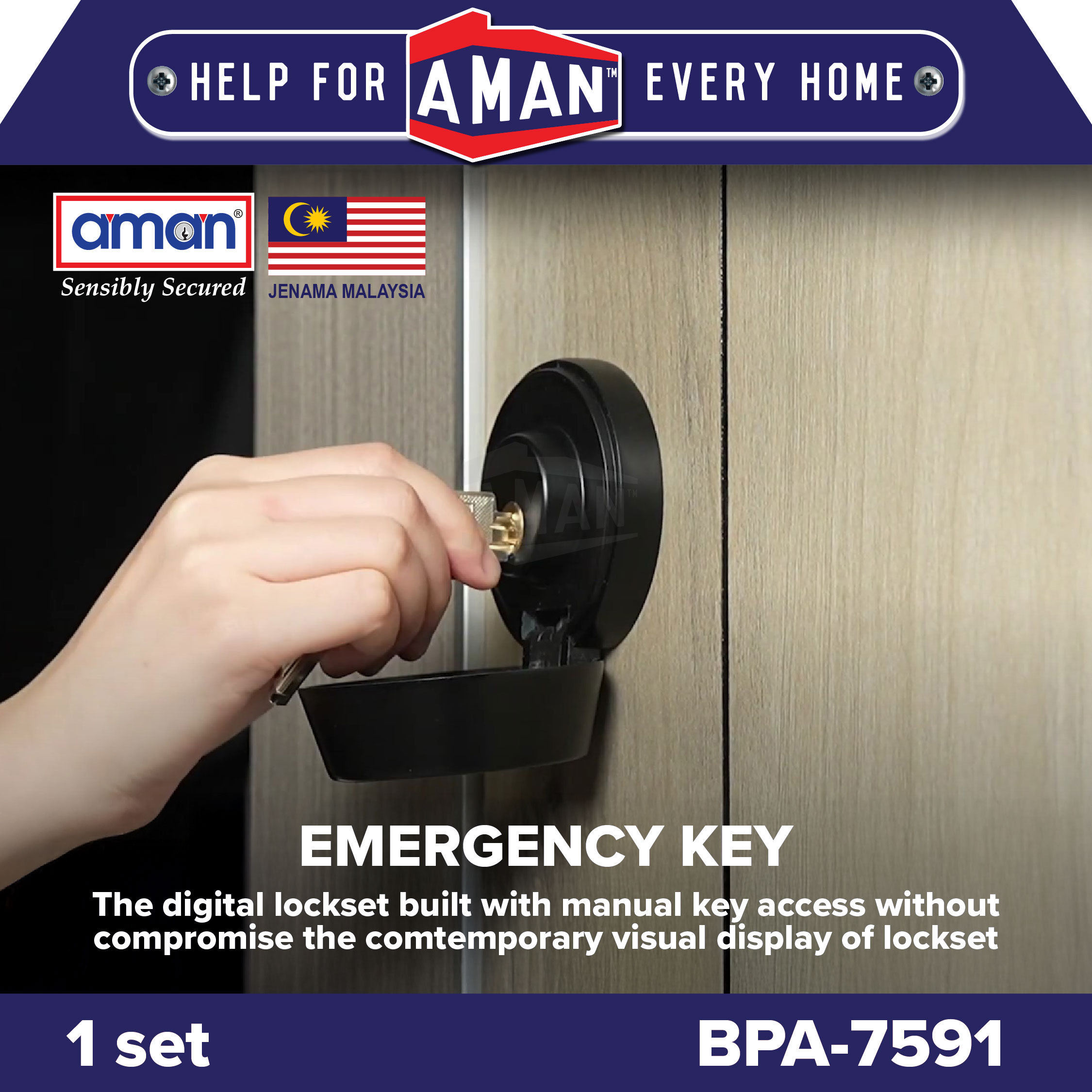 AMAN Biometric Lever Lock Set Fingerprint Smart Door Lock Set Thumprint ...