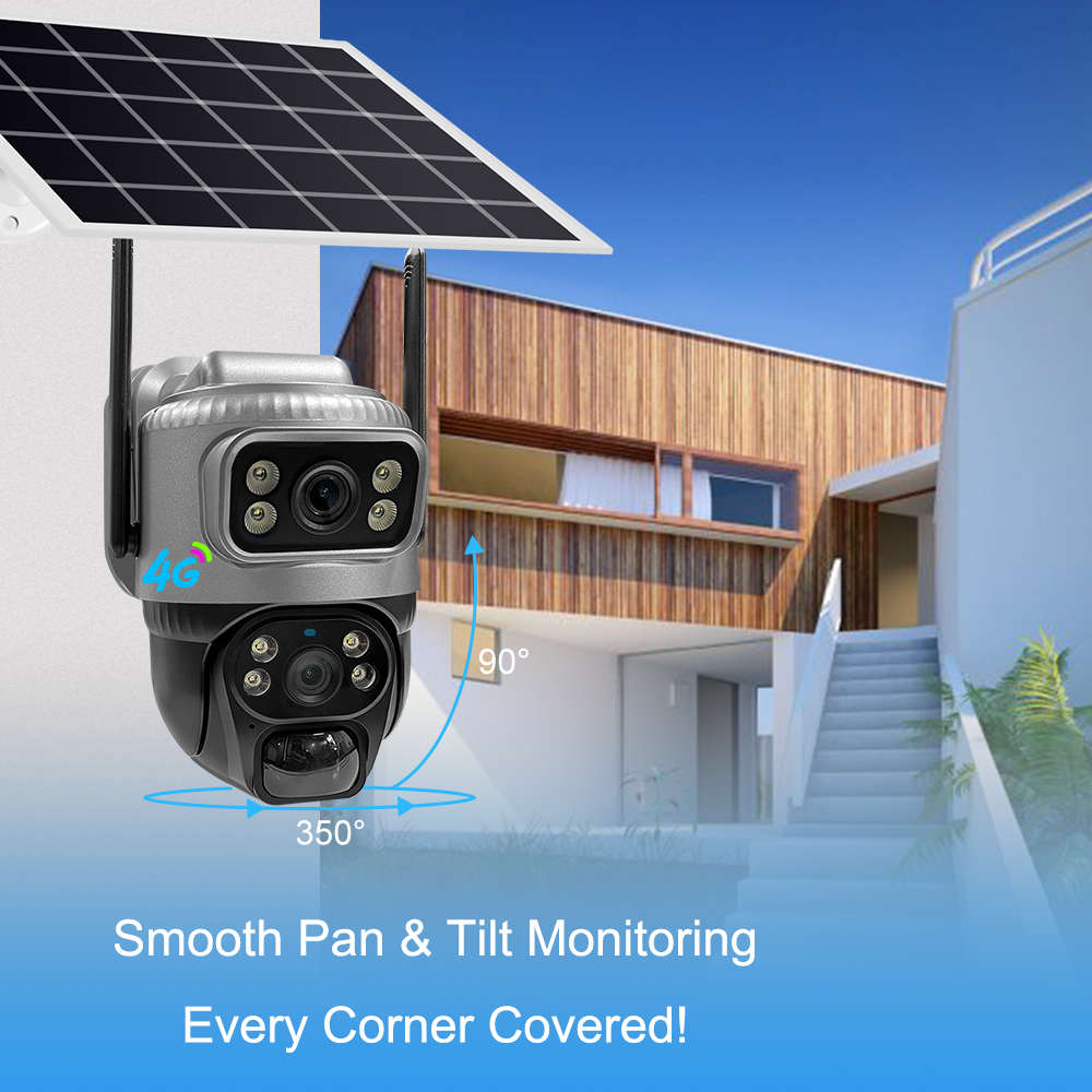 V380 Pro Solar outdoor cctv camera Wireless Dual lens 4G Sim waterproof ...