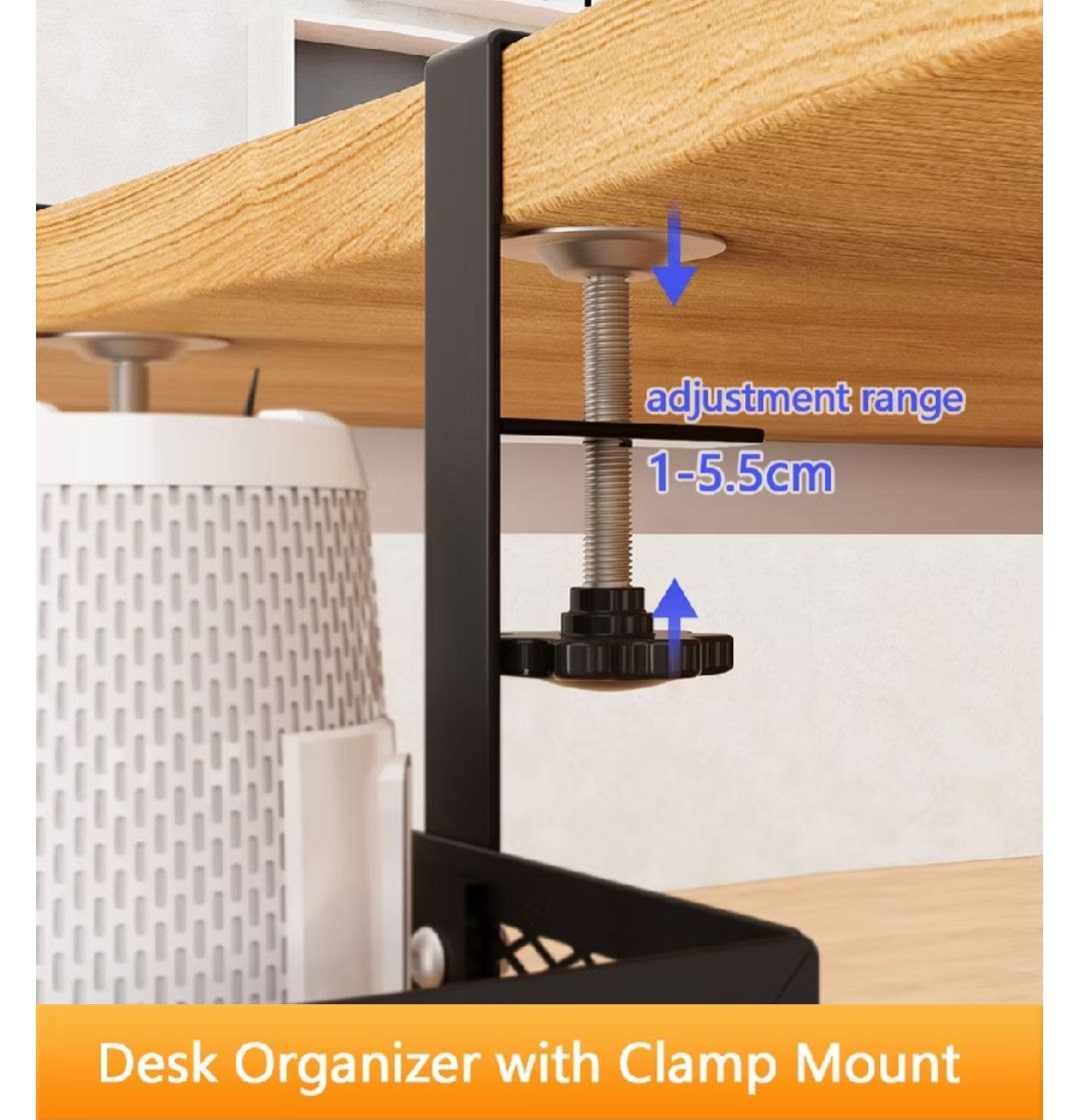 Under Desk Organizer Office Table Storage Office Organizer Shelf Desk ...