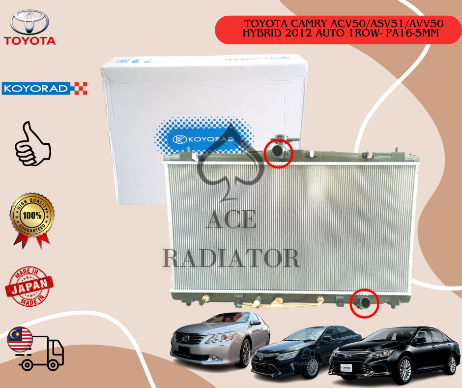 TOYOTA CAMRY ACV50/ASV51/AVV50 HYBRID 2012 AUTO 1ROW- PA16-5MM RADIATOR ...