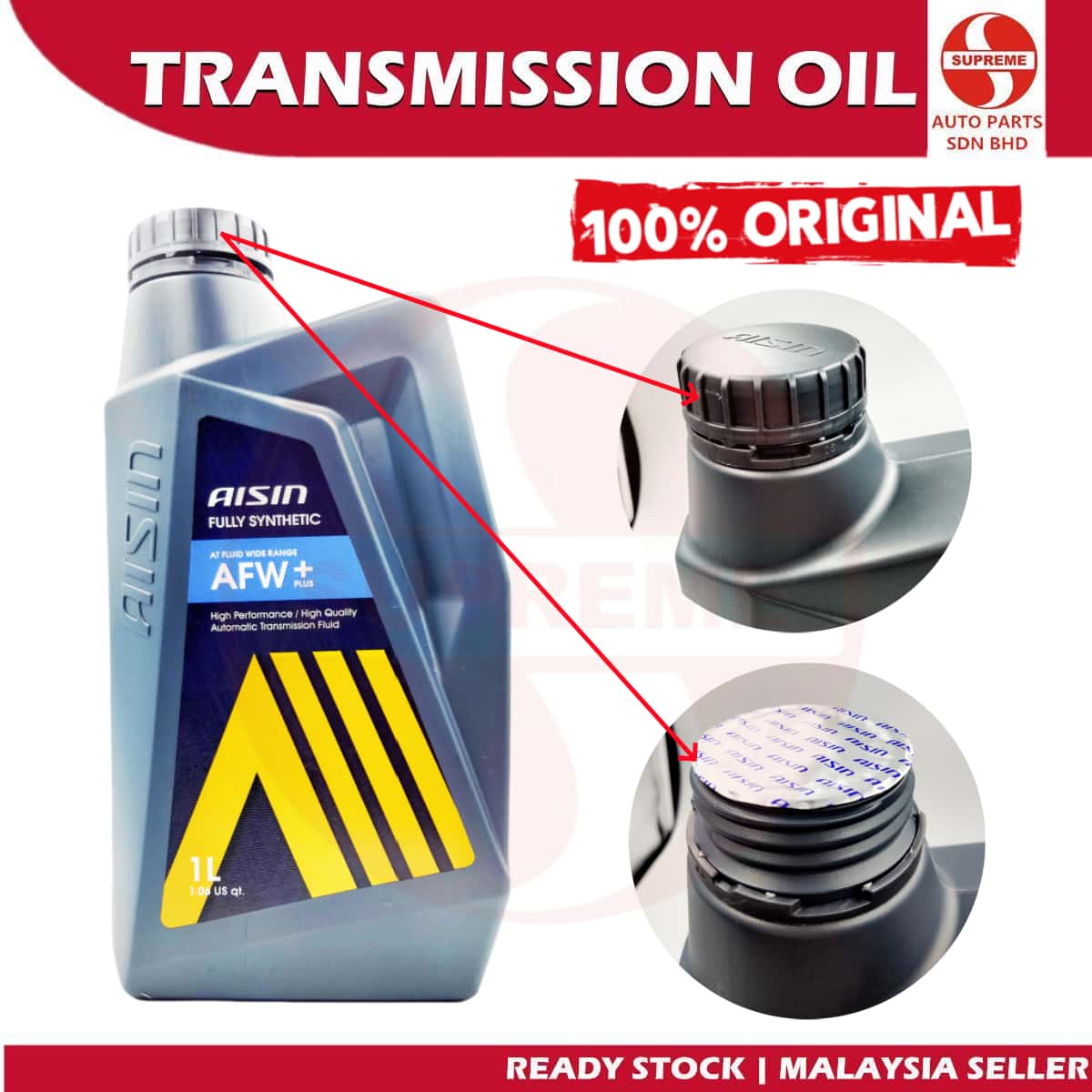 S2U ORIGINAL ATF Oil AISIN AFW+ Plus Fully Synthetic 1L Auto ...