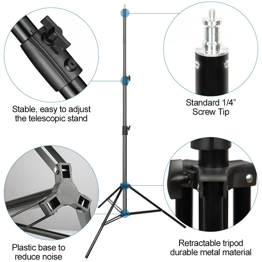 Stainless Steel Heavy Duty Photography Tripod Light Stand, 9.19 Feet/2 ...