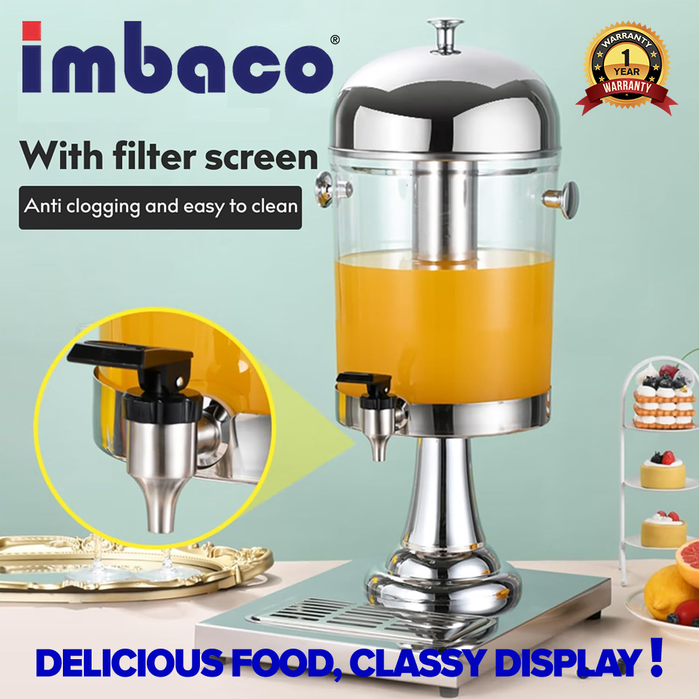 IMBACO 8 LITER STAINLESS STEEL JUICE DISPENSER WITH ICE CHAMBER JUICER ...
