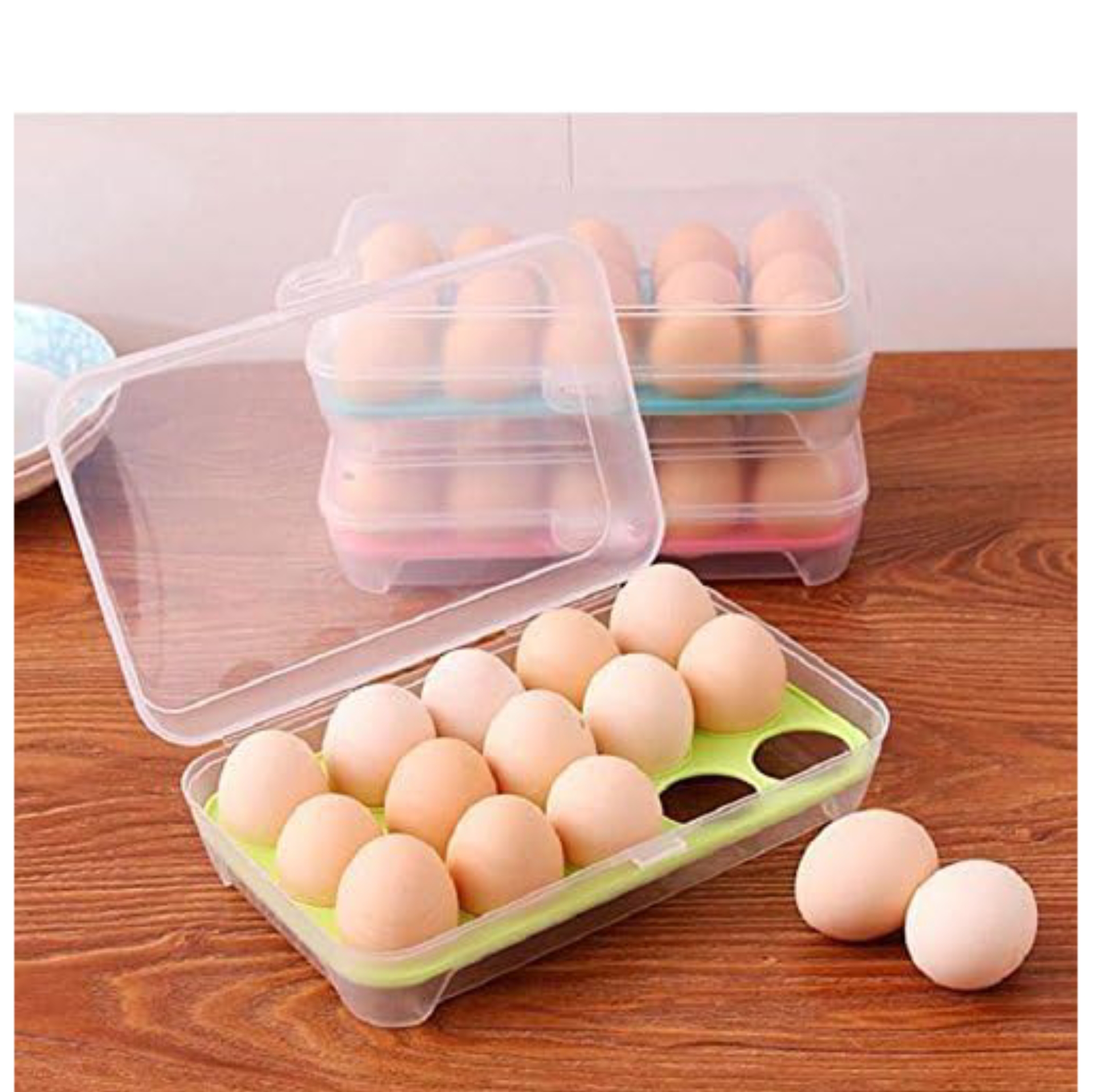 15 Grids Eggs Storage Box,Eggs Container Kitchen Refrigerator Storage ...