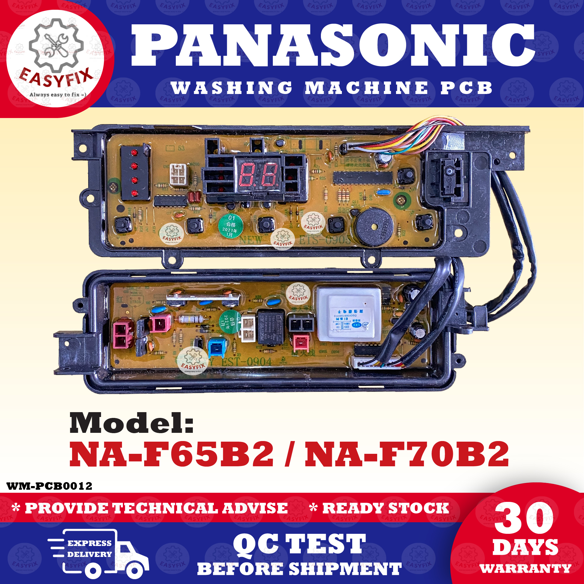 NA-F65B2 / NA-F70B2 PANASONIC WASHING MACHINE PCB BOARD (CONTROL BOARD ...