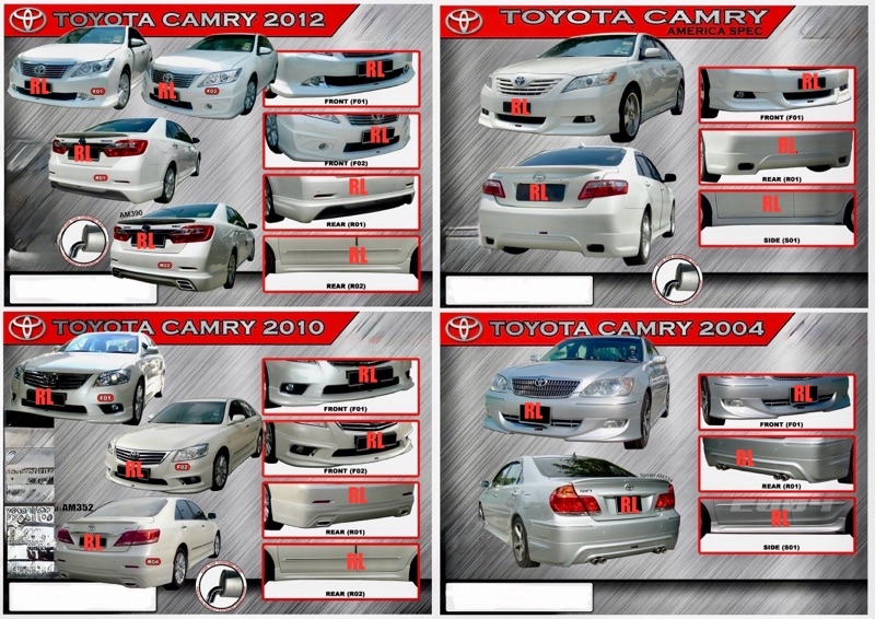 Toyota camry US SPEC ACV30 ACV40 ACV41 ACV50 2004 - 2015 RL front rear ...