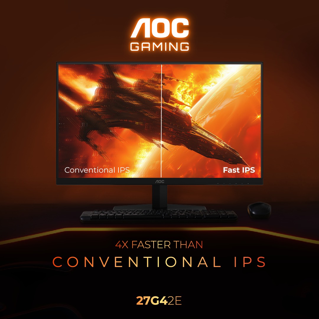 AOC 27G42E 27" GAMING MONITOR ( 27" FHD FAST IPS / 0.5MS / 180HZ ...