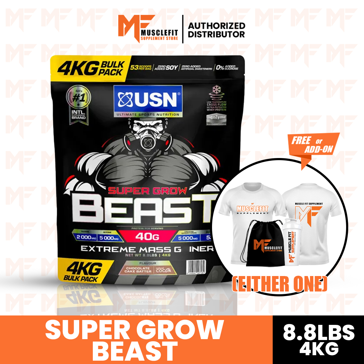 USN Super Grow Beast Extreme Mass Gainer 4 kg Halal Mass Gainer ...